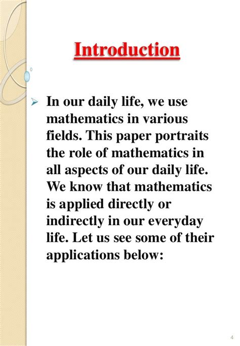 Application Of Mathematics In Daily Life
