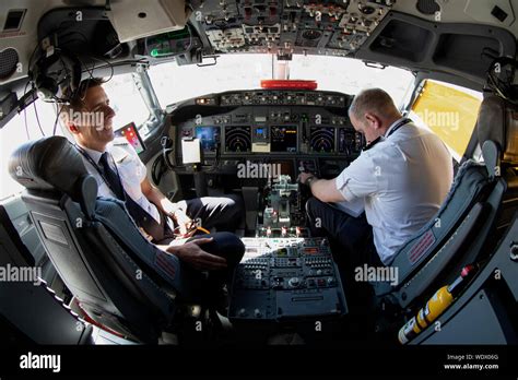 Instruments In The Cockpit Of An Aircraft High Resolution Stock