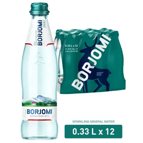 Borjomi 0,33 л вода газована, у скляній пляшці, 12 шт. - замовити ...