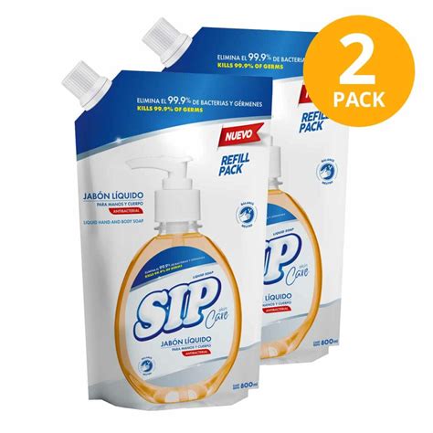 SIP Jabón Líquido para Manos y Cuerpo Refill 800 ml Pack de 2 Superunico El Supermercado