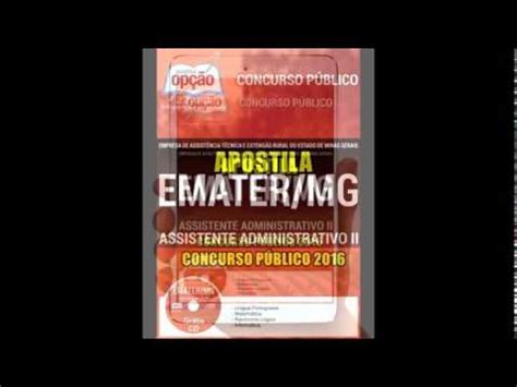 Apostila Emater MG 2016 Assistente Administrativo II YouTube