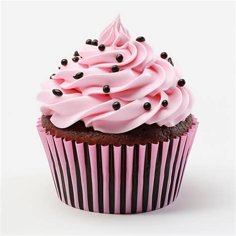 Premium Ai Image There Is A Cupcake With Pink Frosting And Chocolate