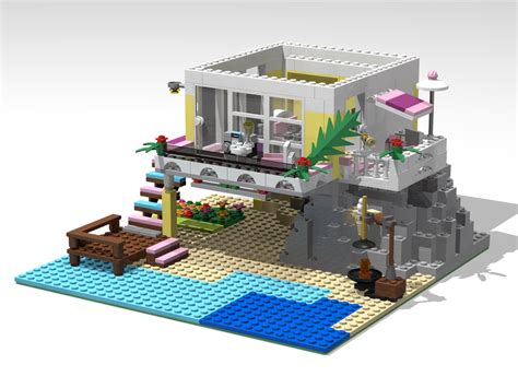 Lego Moc Beach House By Angikiki Rebrickable Build With Lego
