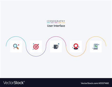 User Interface Flat 5 Icon Pack Including Phone Vector Image