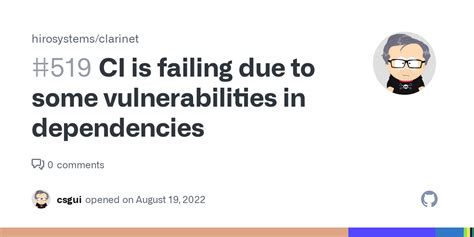 ci is failing due to some vulnerabilities in dependencies · issue 519
