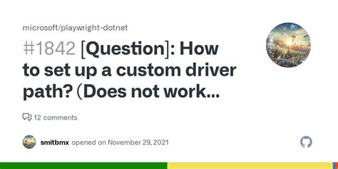 Question How To Set Up A Custom Driver Path Does Not Work With ASP