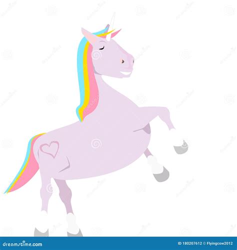 Pink Unicorn With Rainbow Colors Stock Illustration Illustration Of