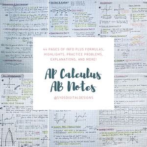 Calculus Notes Etsy