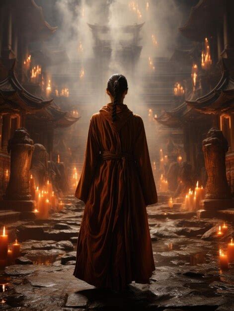 China Junge Shaolin Asien Mönchin Im Kloster Spirituelle Entwicklung