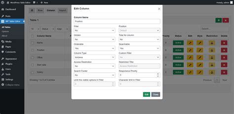 wordpress table editor datatables for wordpress