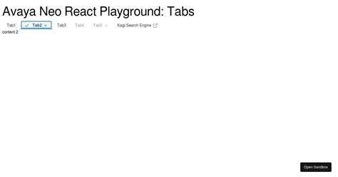 Neo React Tabs Codesandbox