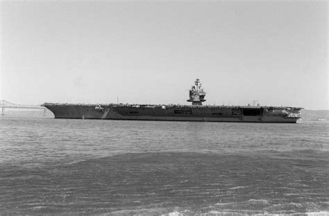 Aerial Port Beam View Of The Nuclear Powered Aircraft Carrier Uss