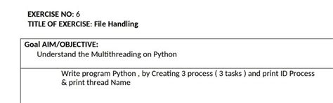 Solved Exercise No 6 Title Of Exercise File Handling