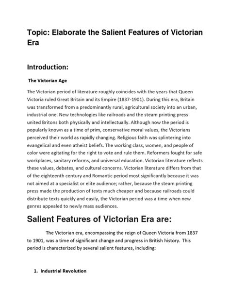 Assignment Victorian Era Pdf