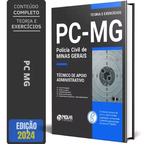 Apostila Pc Mg 2024 Analista Técnico Apoio Administrativo MercadoLivre