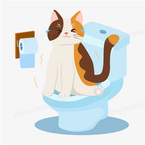 矢量猫咪便秘免抠元素PNG图片素材下载 猫咪PNG 熊猫办公