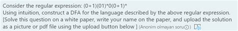 solved consider the regular expression 0 1 01 0 0 1