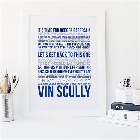 Limited Edition Vin Scully Dodger Baseball Vin Scully Quotes