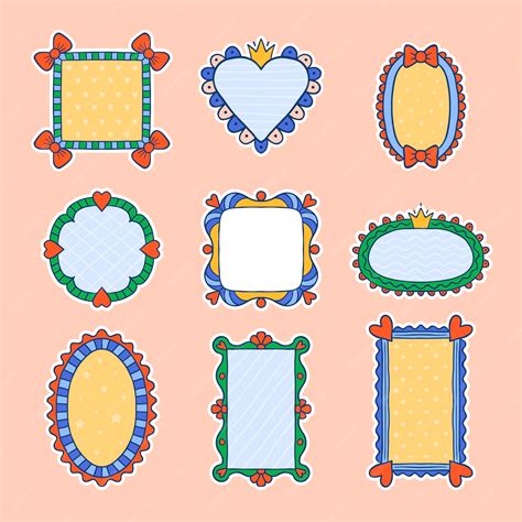 Premium Vector Cute Frames Funny Templates For Scrapbook Photos