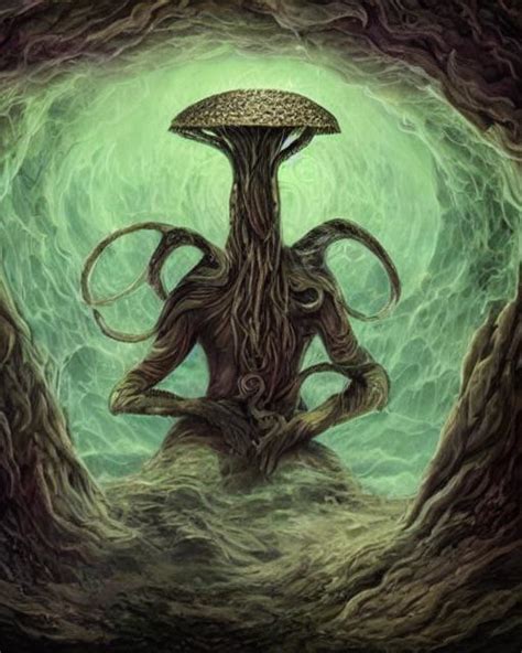 Mushroom Entity Made With Starryai Mushroom Cave God Eldritch Fantasy Art R Aiart