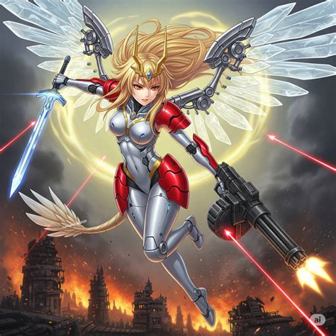 Winged Dragon Cyborg Warrior Girl By Kamugin Khan On Deviantart