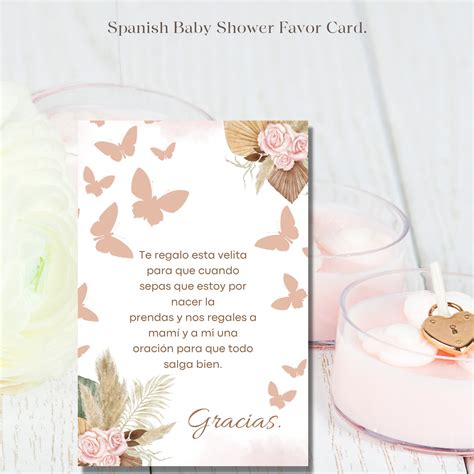 Tarjetita de recuedo para baby shower en Español Oración y Etsy México