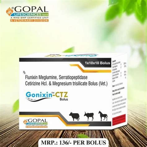 Flunixin Meglumine Serratiopeptidase Cetirizine Hcl And Magnesium