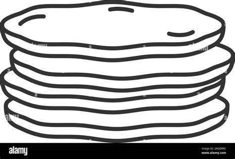 Pita Linear Icon Thin Line Illustration Arabic Bread Contour Symbol
