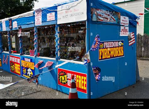 A Colorful Fireworks Stand Is Open For Business For Those Who Want To