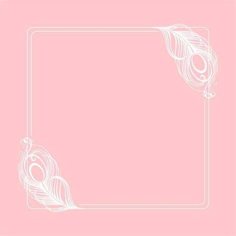 Quadro De Luxo Branco Com Penas De Pavão Em Um Fundo Rosa Design Para