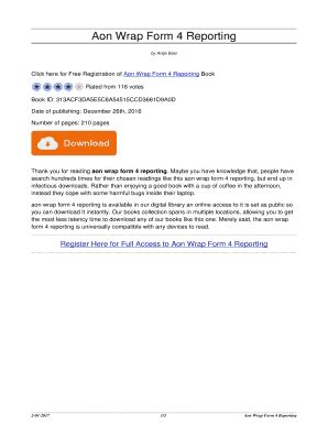Fillable Online Aon Wrap Form 4 Reporting Aon Wrap Form 4 Reporting