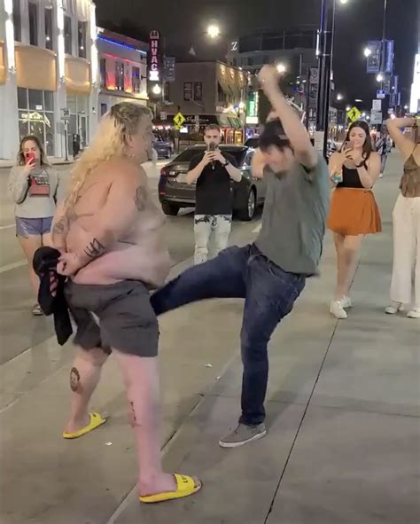 Man Gets Kicked By Woman