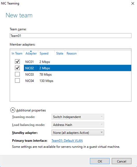 NIC Teaming Windows Server 2016 Lambda3