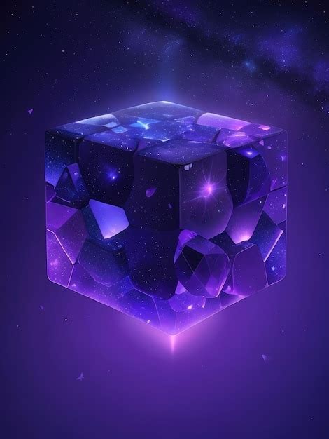 Premium Ai Image Purple Tiny Cubes Abstract Background