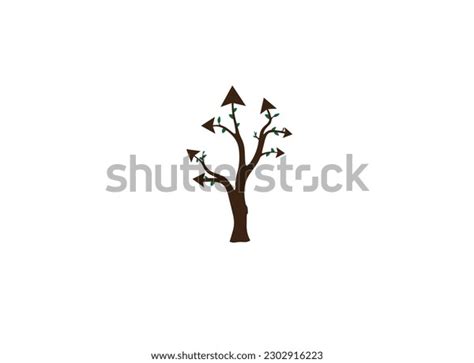 Tree Arrows Symbolizing Growth Forward Movement Stock Vector Royalty
