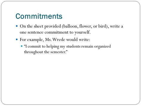 Commitment In A Sentence