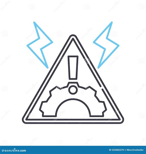 Catastrophic Failure Line Icon Outline Symbol Vector Illustration