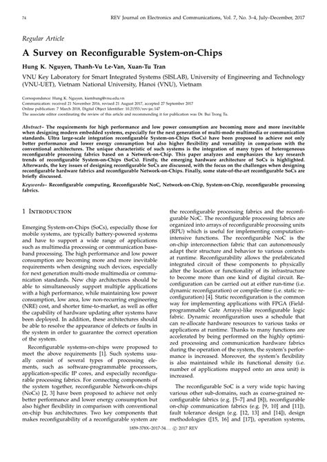 Pdf A Survey On Reconfigurable System On Chips