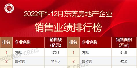 2022年东莞房地产企业销售业绩top20手机新浪网