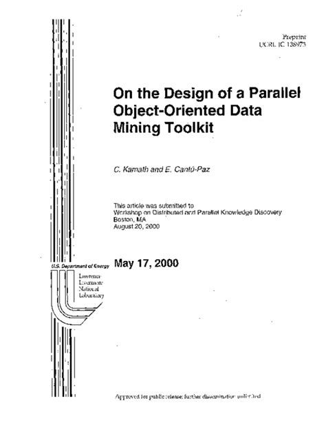 Pdf On The Design Of A Parallel Object Oriented Data Mining Toolkit