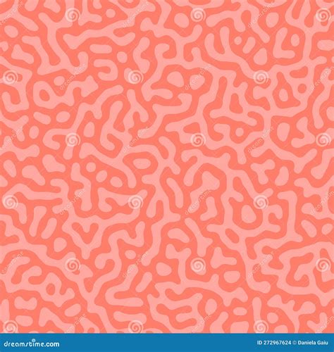 Coral Orange Abstract Background Turing Seamless Trippy Pattern Organic Texture Reaction