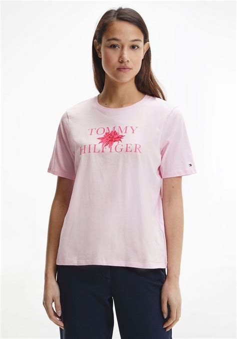 Tommy Hilfiger Rundhalsshirt Reg Hilfiger Floral C Nk Tee Ss Mit Großem