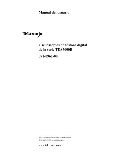 Tektronix Tds3000b Manual De Instrucciones Pdf Pdf Batería