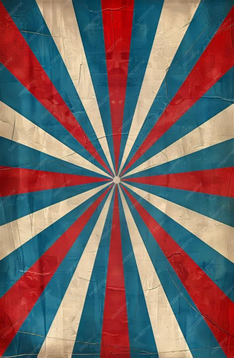 Vintage Circus Radial Stripe Background In Bold Colors Premium Ai Generated Image