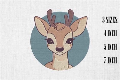 Cute Deer Embroidery Design · Creative Fabrica