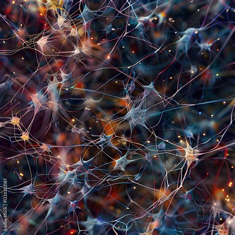 Illustration Showing A Complex Neural Network Architecture For Ai And Machine Learning Stock