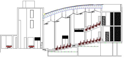 Auditorium Hall Design Elevation Dwg File Cadbull
