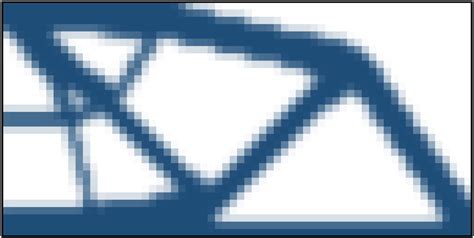 example of an topology optimized mbb beam on a 64×32 grid using