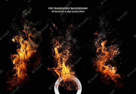 Premium Psd Fire Sparks Particles With Flames Burning Fire Flame