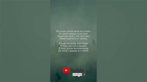 Не плачь когда меня не станет Youtube